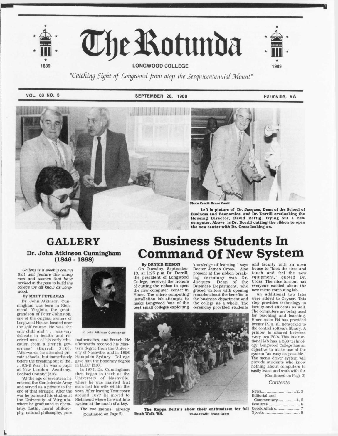 Rotunda vol 68, no 3 sept 20, 1988 by Greenwood Library - Issuu