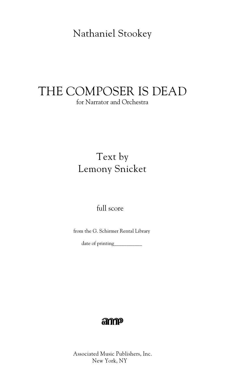Stookey THE COMPOSER IS DEAD by ScoresOnDemand - Issuu