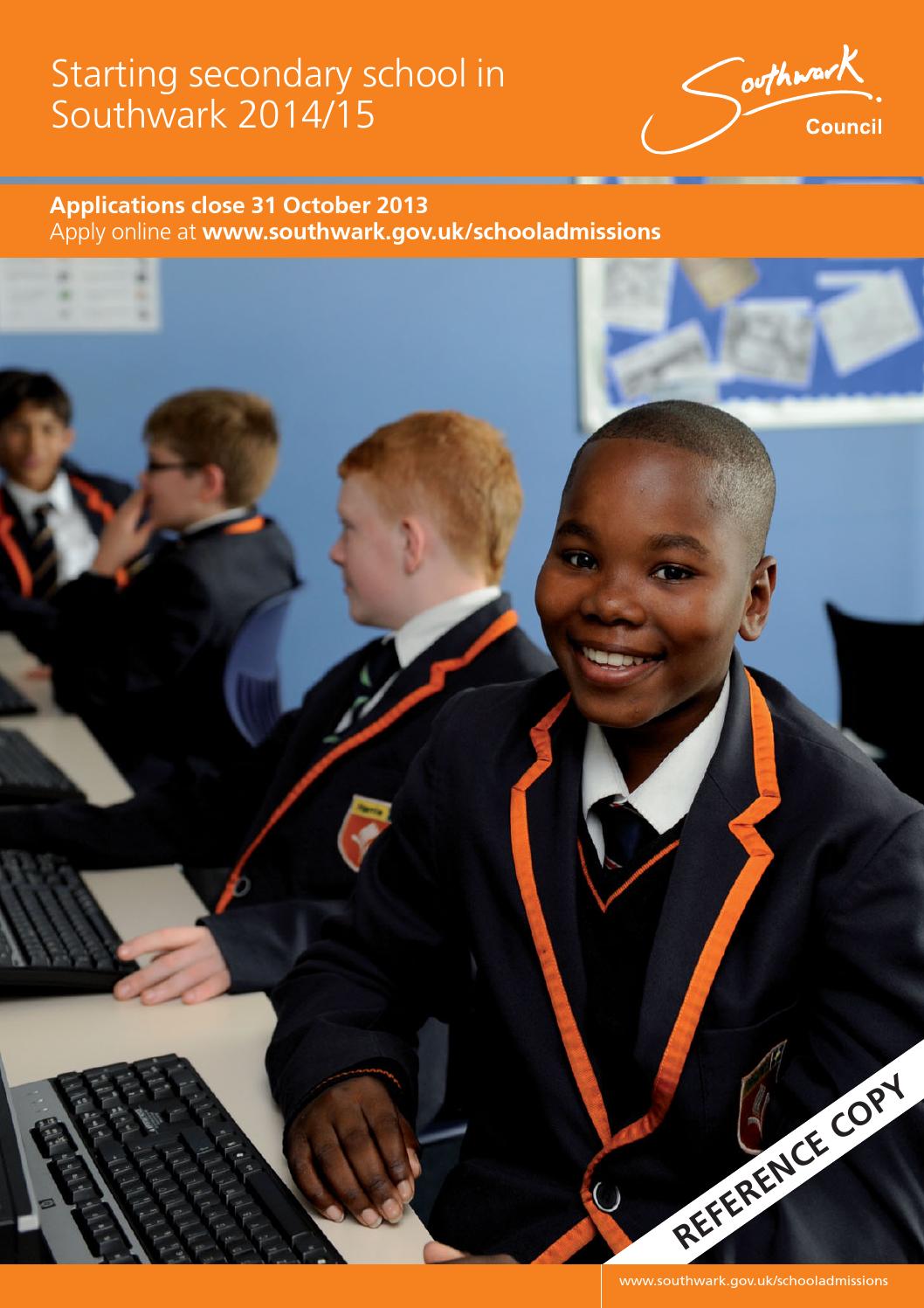 Starting secondary school in 2014/15 by Southwark Council - Issuu