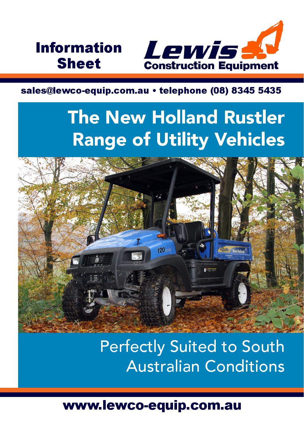 Lewis Construction Equipment, Adelaide — The New Holland Rustler Range ...