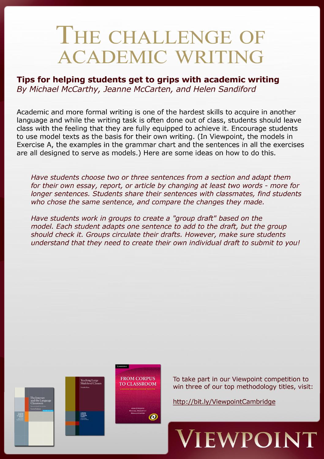The Challenge of Academic Writing by Cambridge English - Issuu
