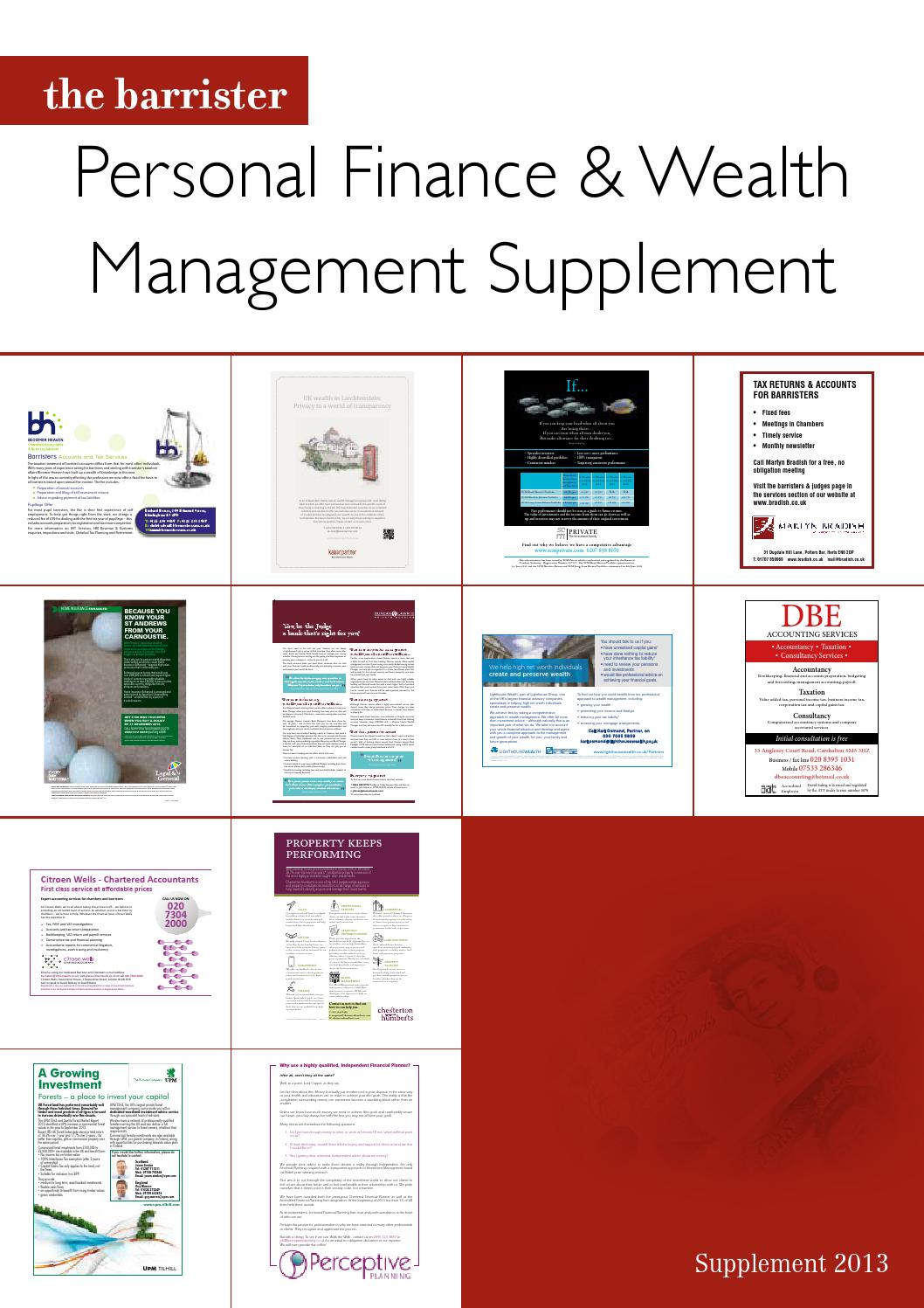 Financial supplement 2013 by Barrister Magazine - Issuu