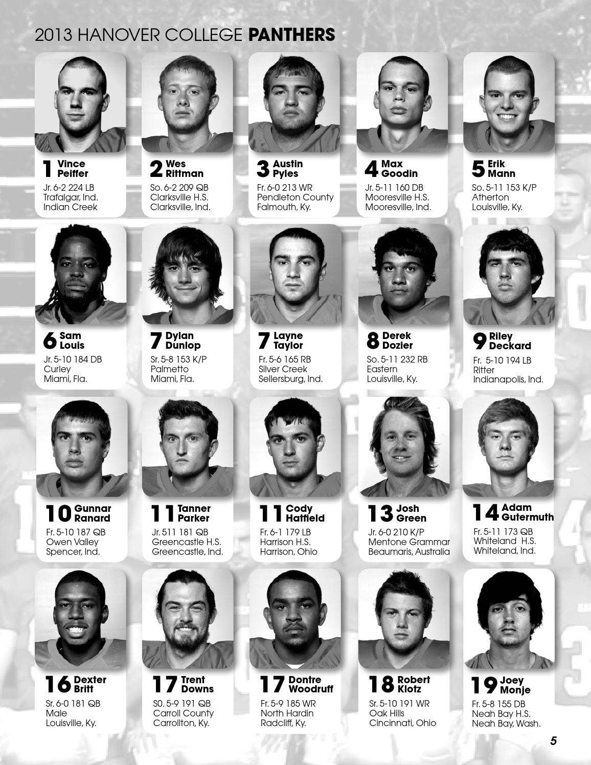 2013 Hanover College Football Media Guide by Hanover College - Issuu