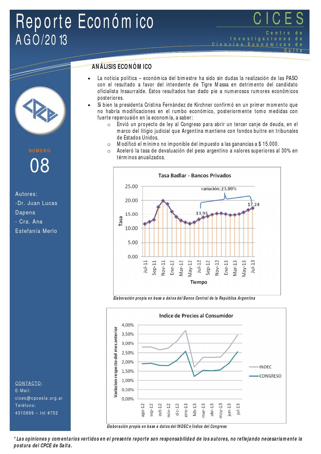 Cices reporte agosto 2013 by Auxiliar Sistemas Web - Issuu