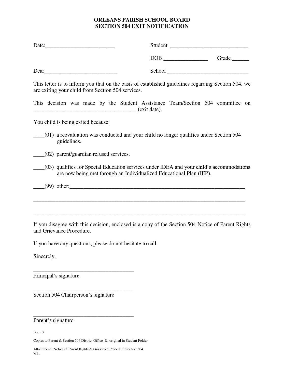 form-7-504-exit-notification by Peggy Abadie - Issuu