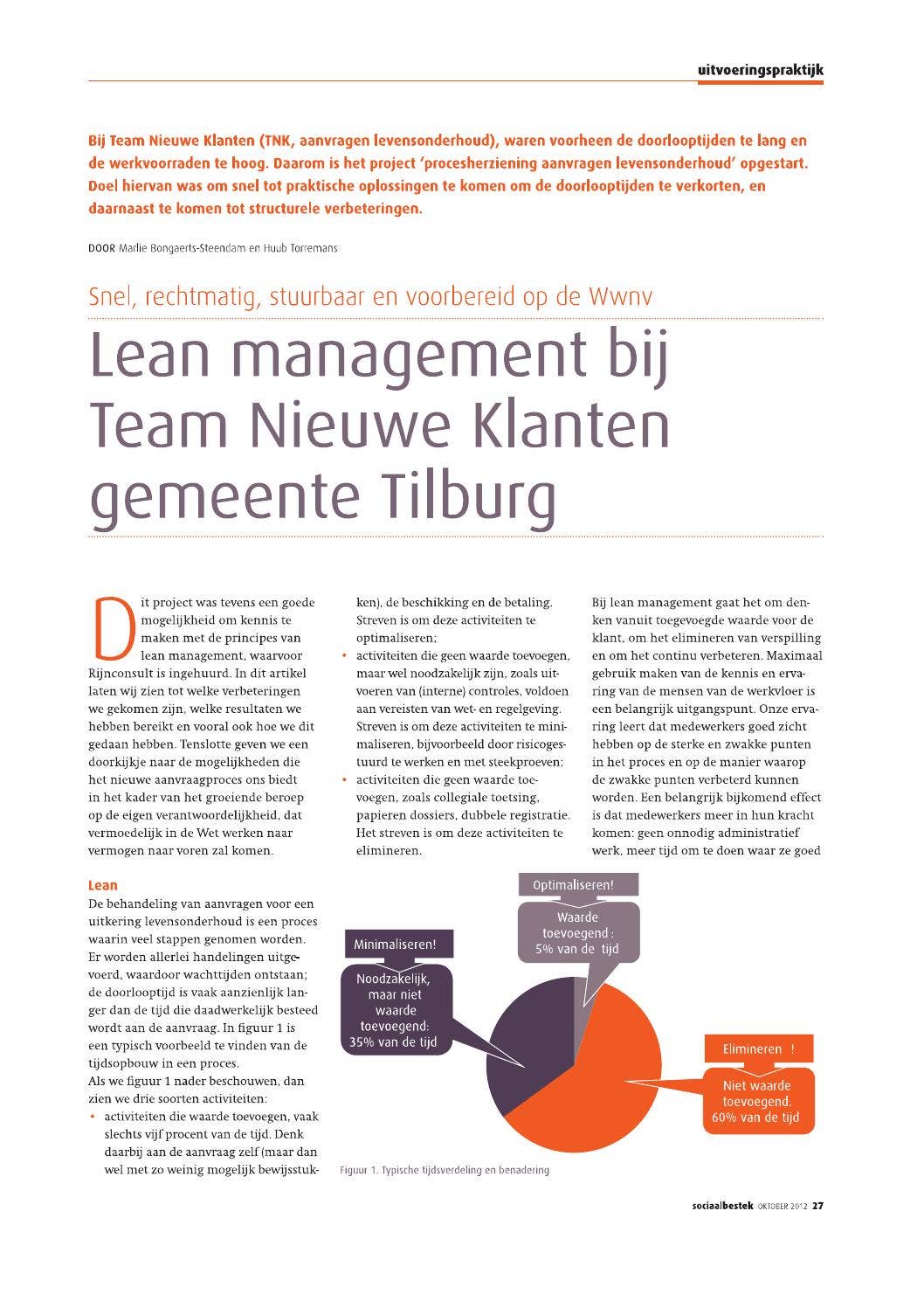 Artikel lean management tiburg by Rijnconsult - Issuu