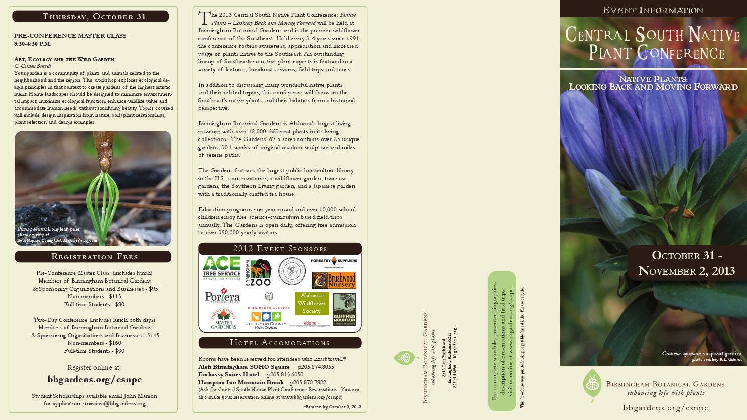 Central South Native Plant Conference Brochure 2013 by Birmingham ...