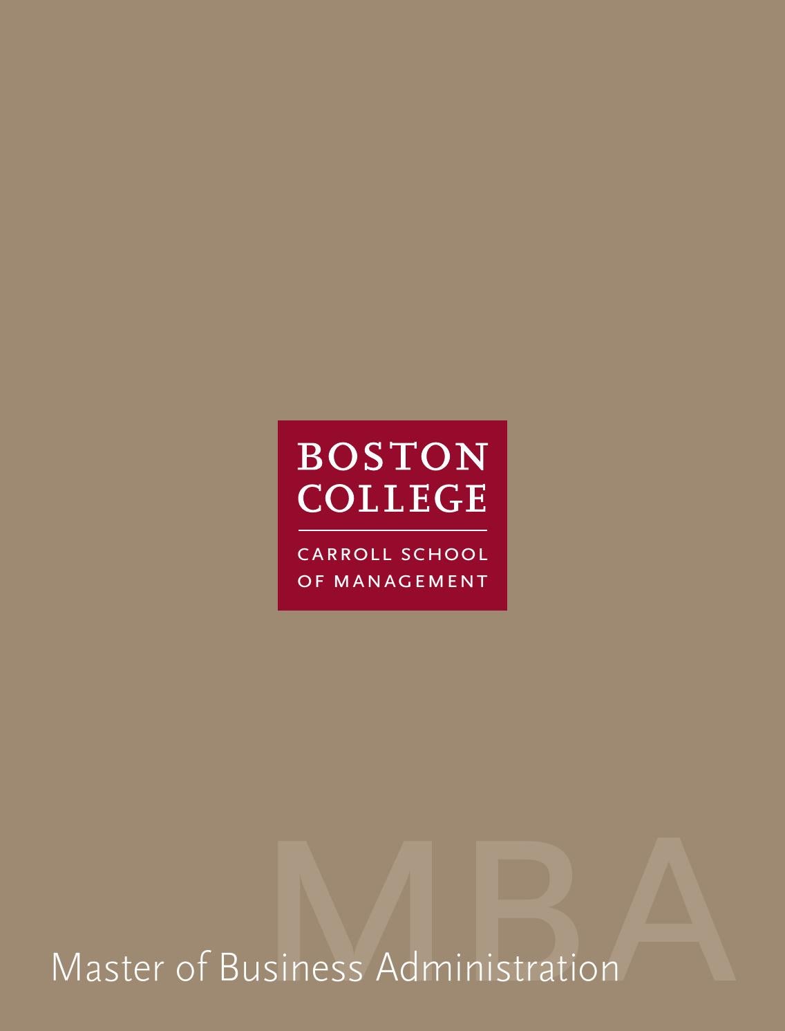 MBA Program, Carroll School of Management by Boston College - Issuu