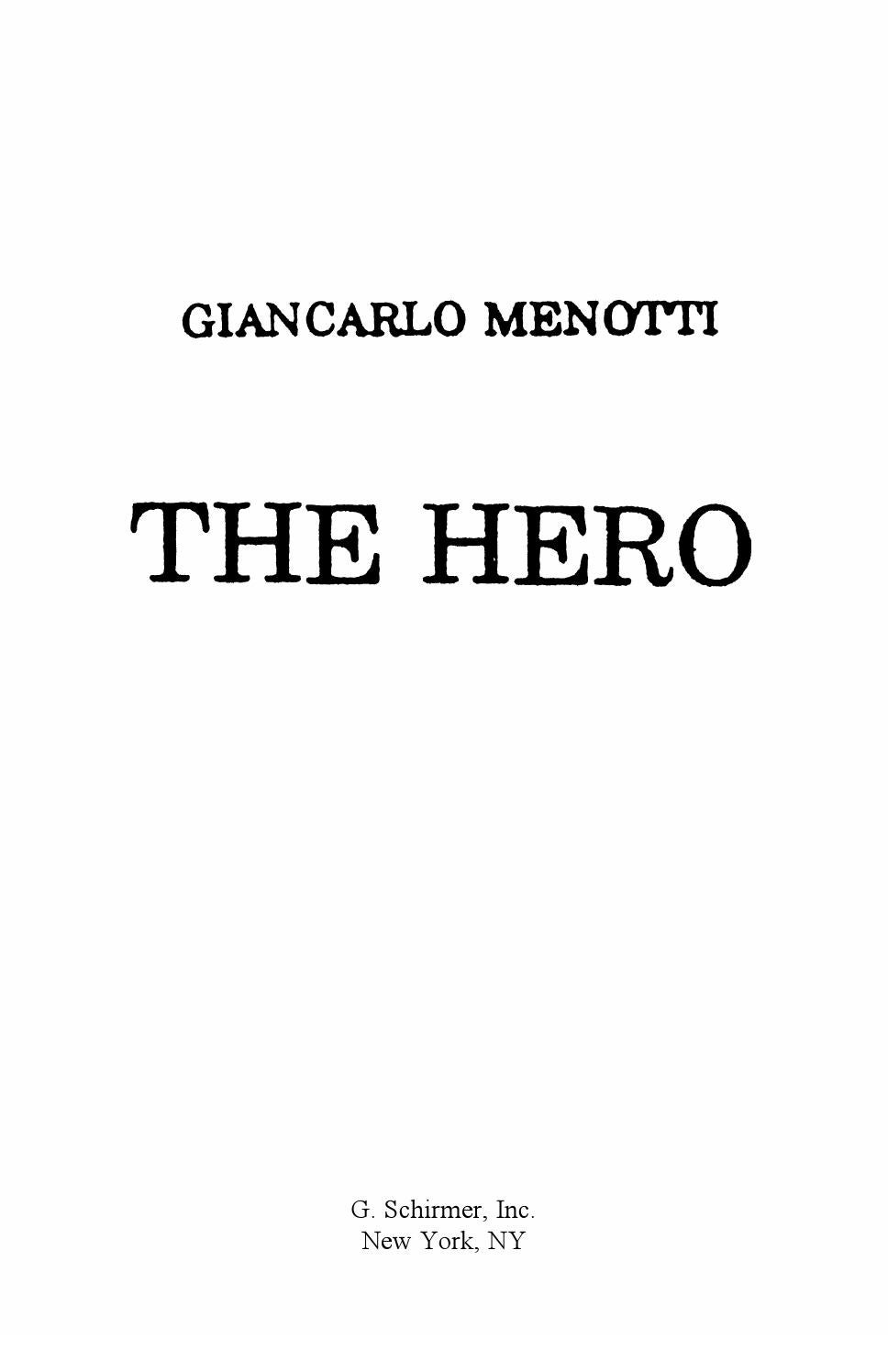 Menotti THE HERO by ScoresOnDemand - Issuu