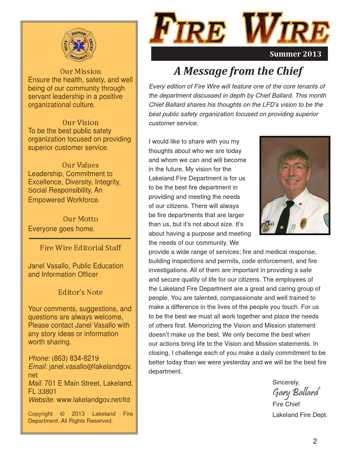 Lakeland Fire Department Newsletter by City of Lakeland - Issuu