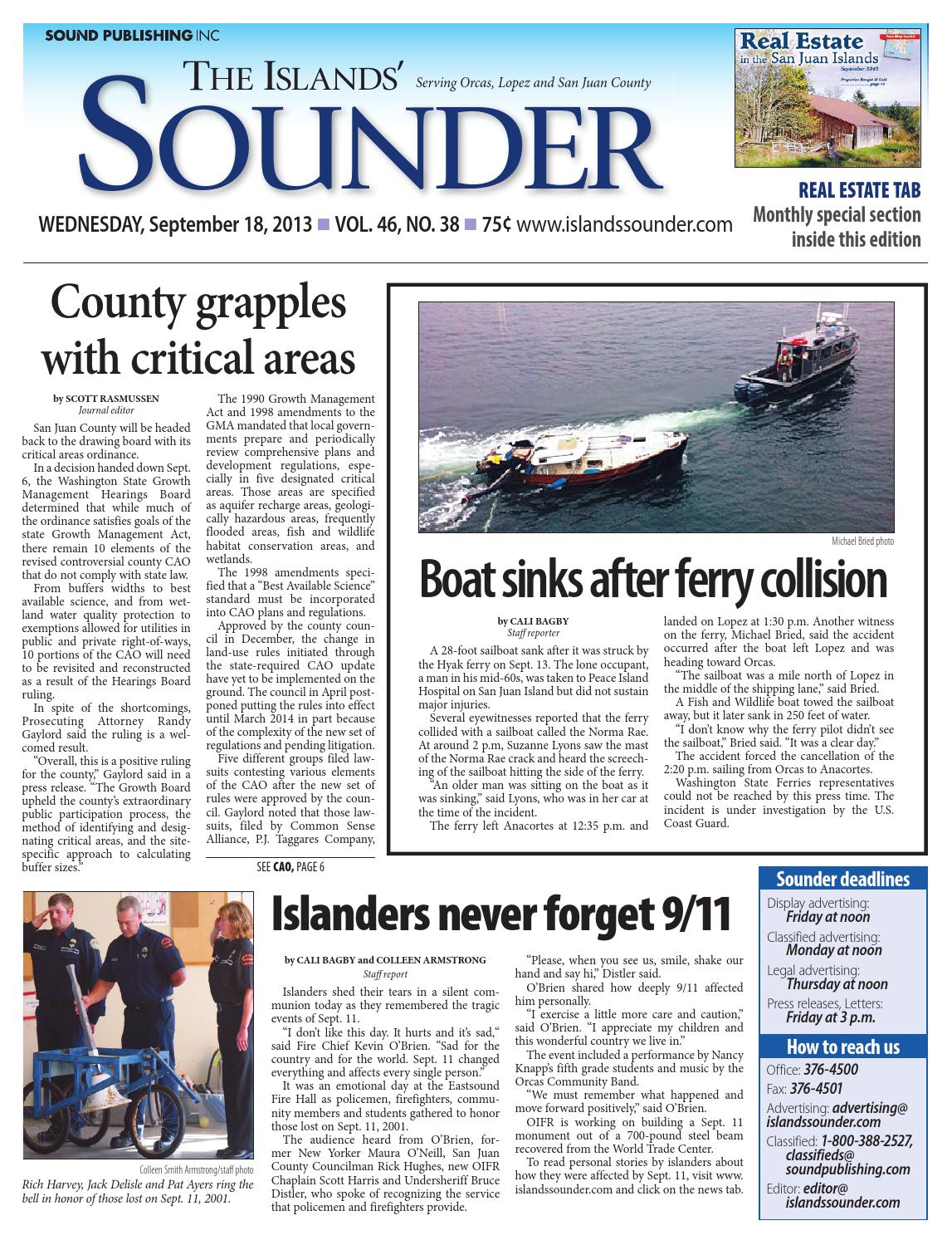 Islands' Sounder, September 18, 2013 by Sound Publishing - Issuu