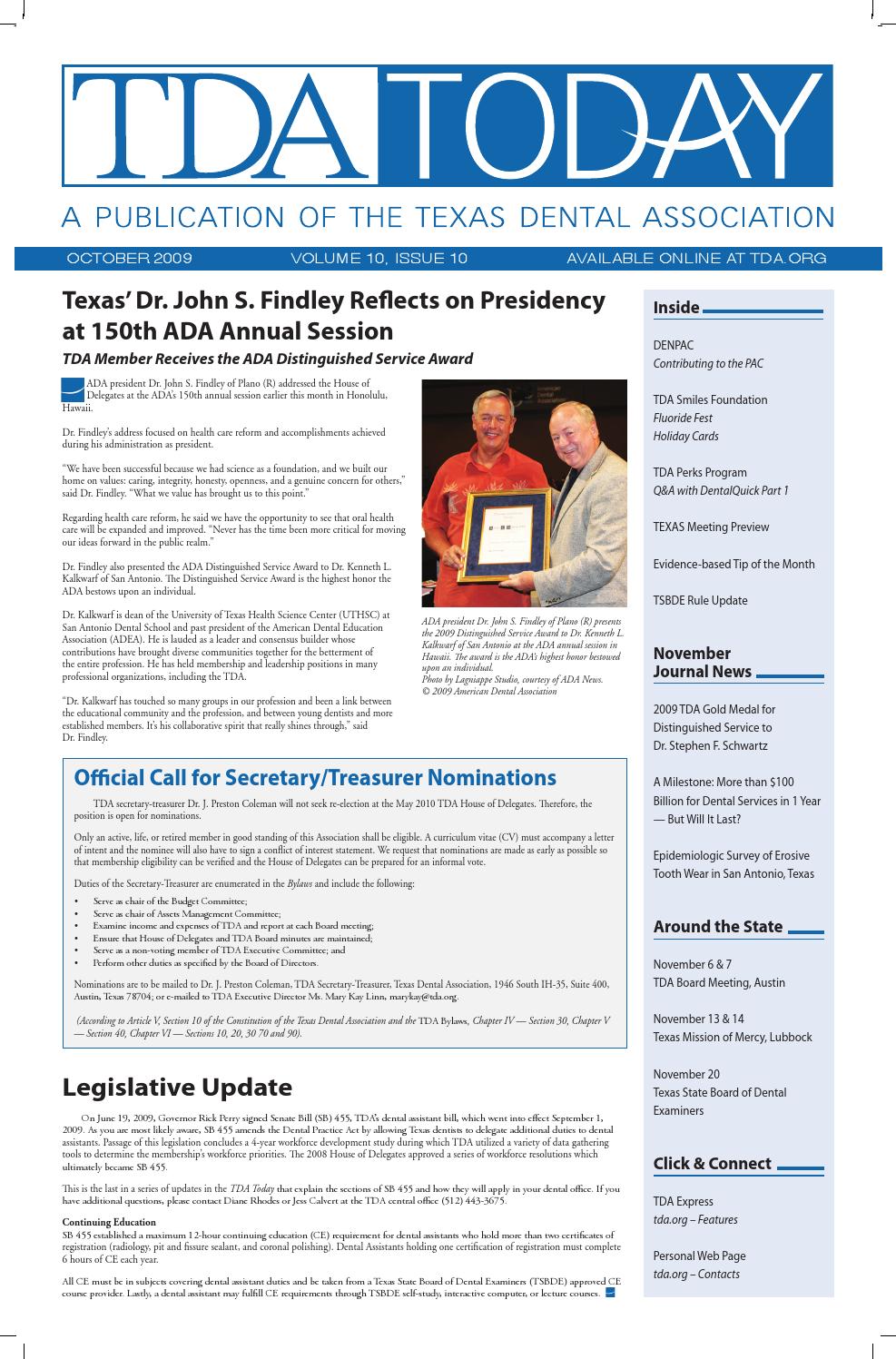 October 2009 TDA TODAY by Texas Dental Association - Issuu