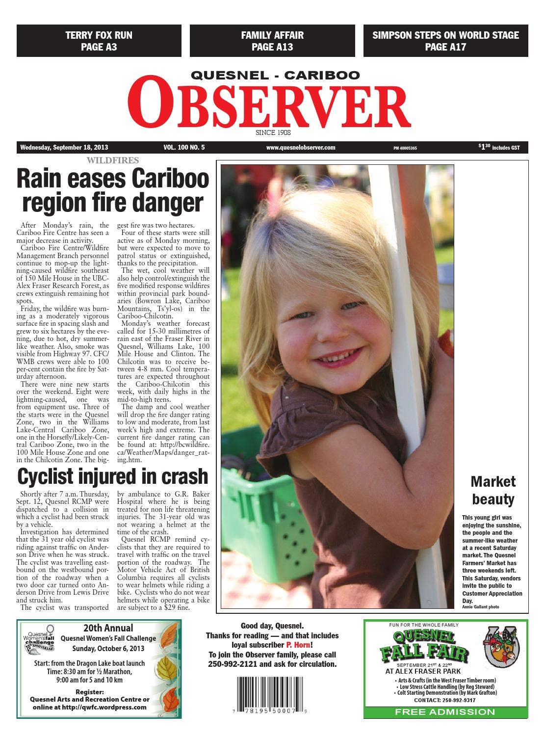 Quesnel Cariboo Observer, September 18, 2013 by Black Press Media Group ...