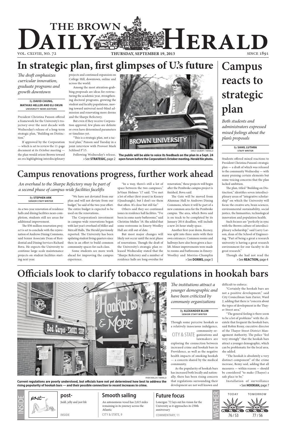 Thursday, September 19, 2013 by The Brown Daily Herald - Issuu