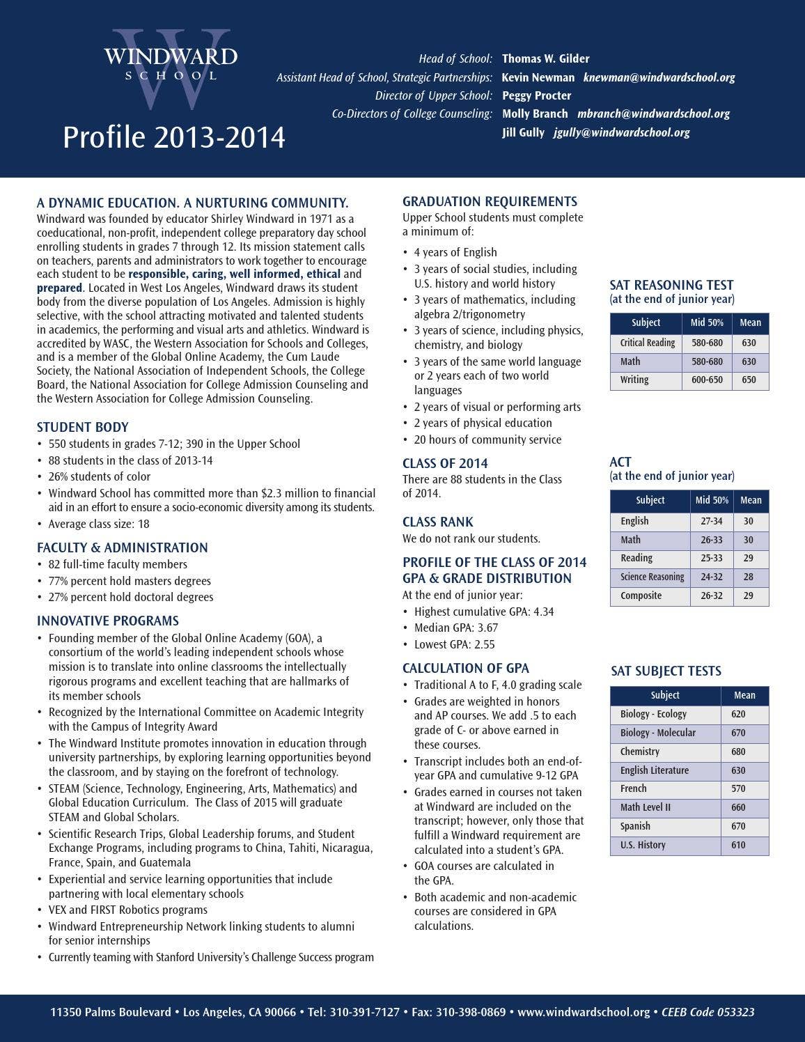 Ws school profile 2013 14 final by Windward School - Issuu