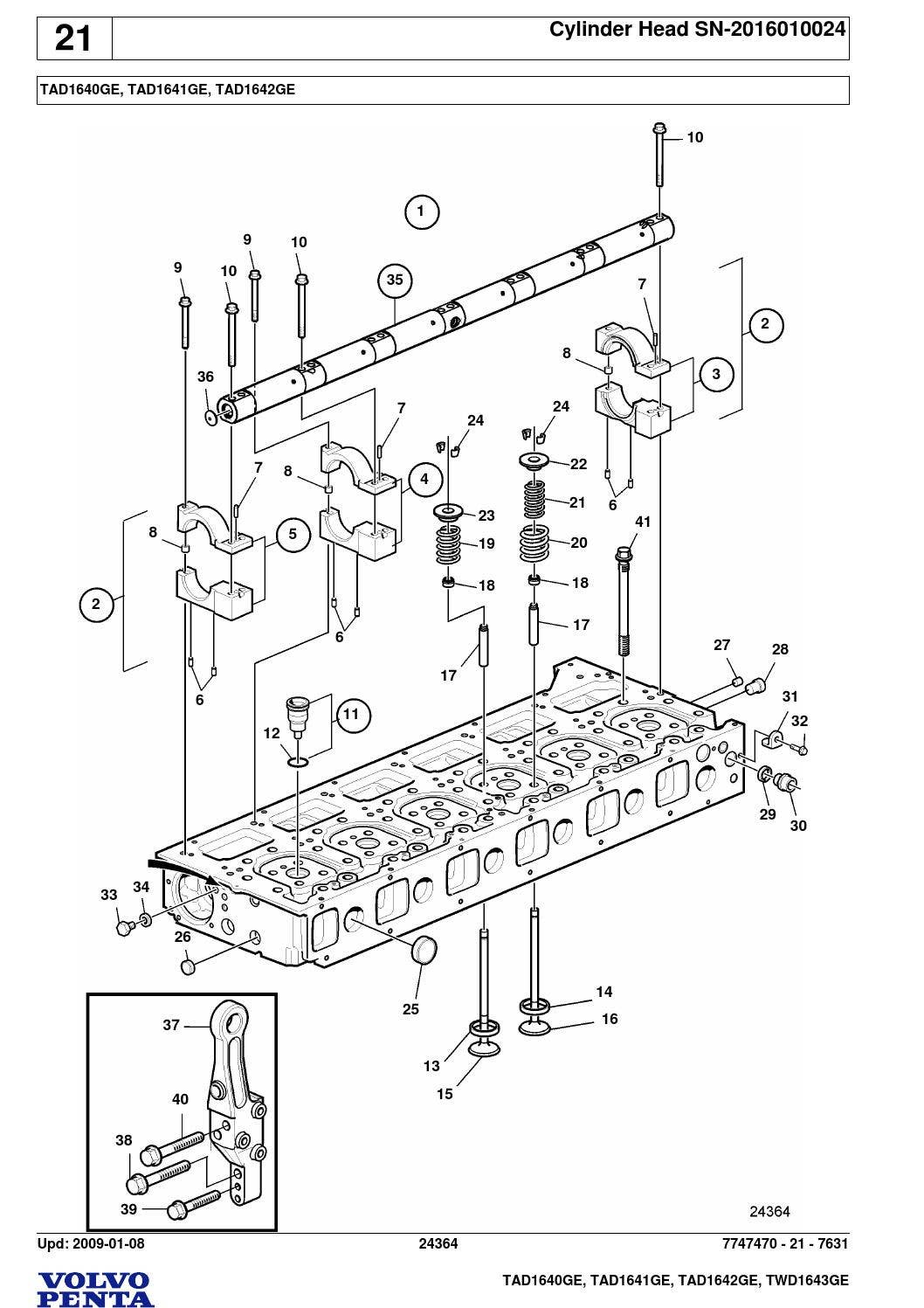 PARTS BOOK Volvo TAD1640GE TAD1641GE TAD1642GE TWD1643GE Rev.0 by Power ...