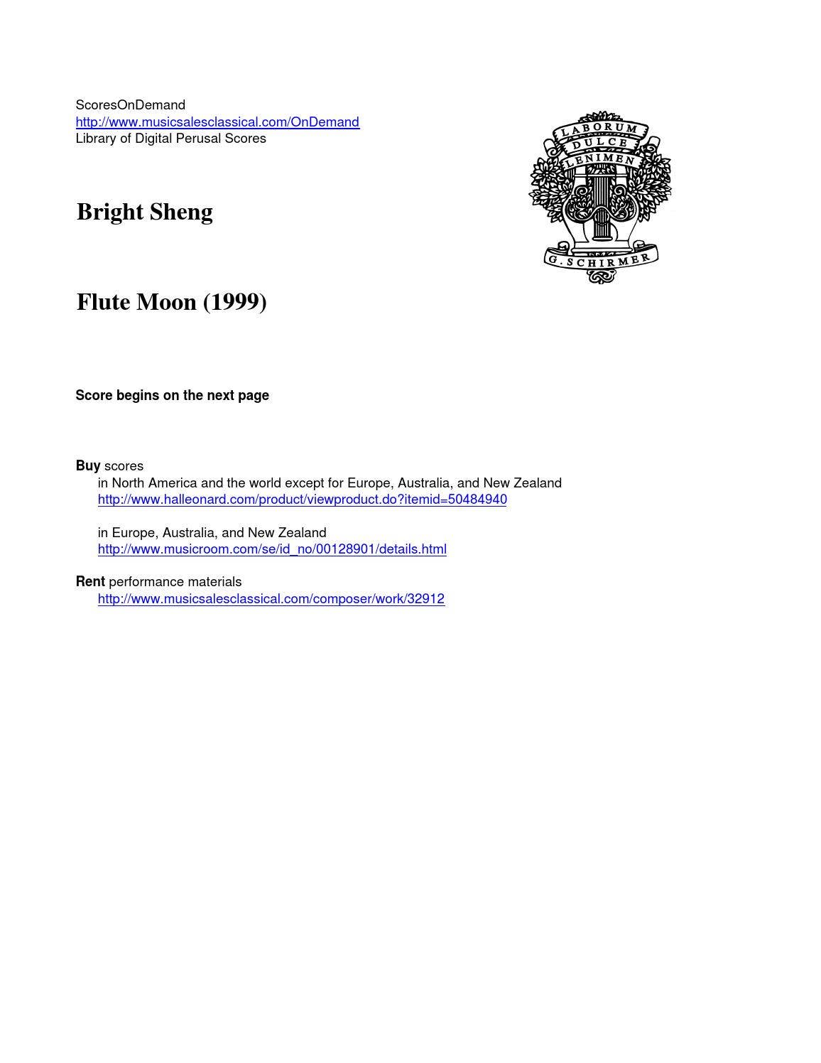 Sheng FLUTE MOON by ScoresOnDemand - Issuu
