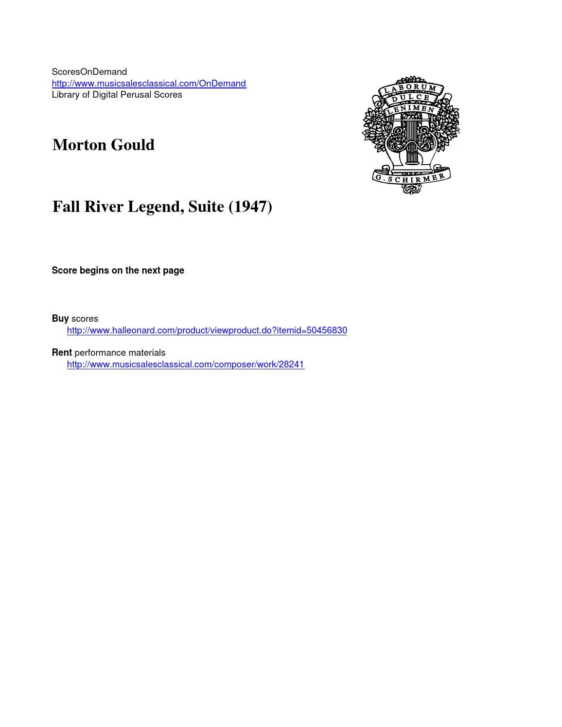 Gould FALL RIVER LEGEND SUITE by ScoresOnDemand - Issuu