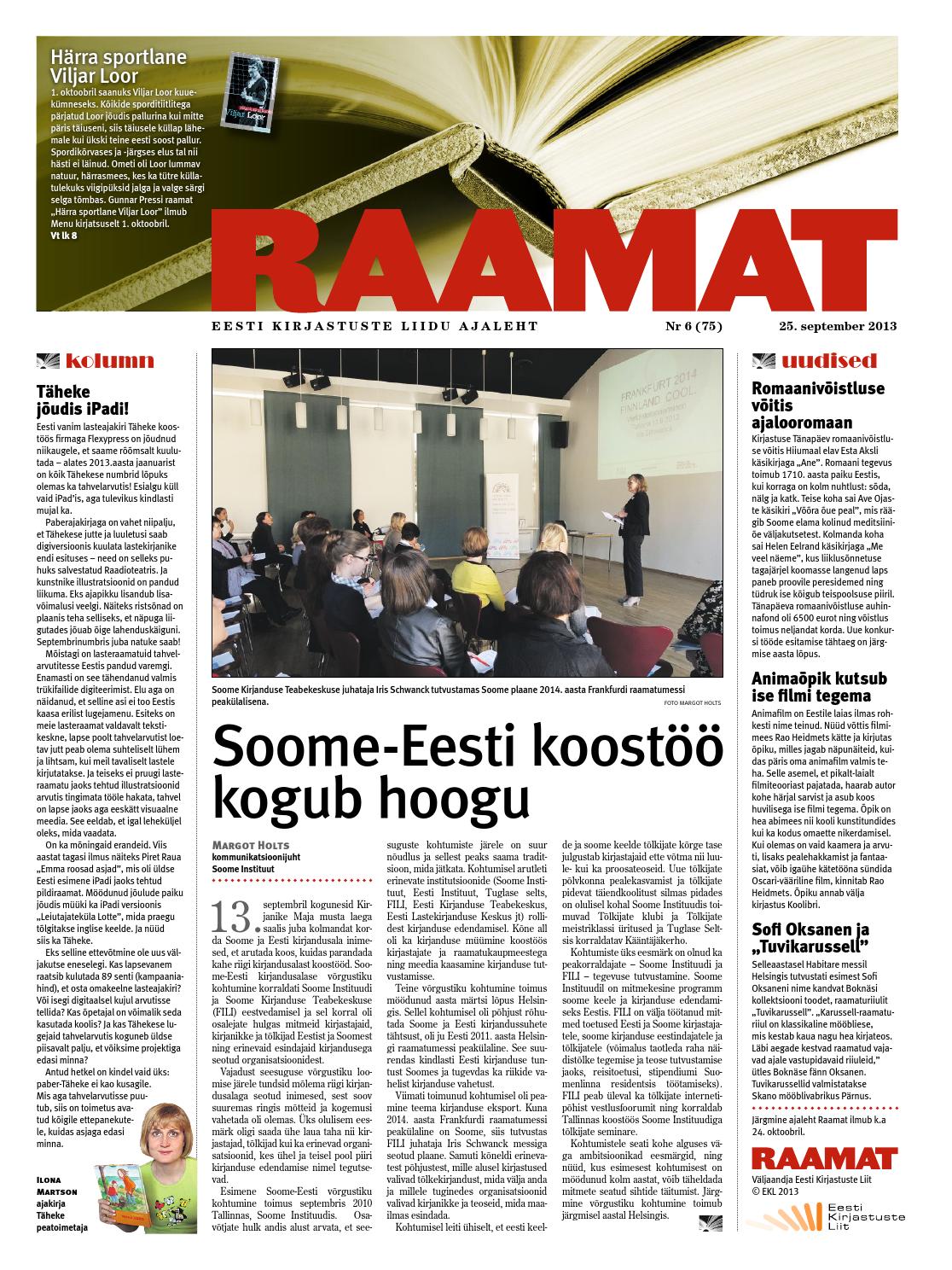 Ajaleht Raamat (september 2013) by Kaidi Urmet - Issuu