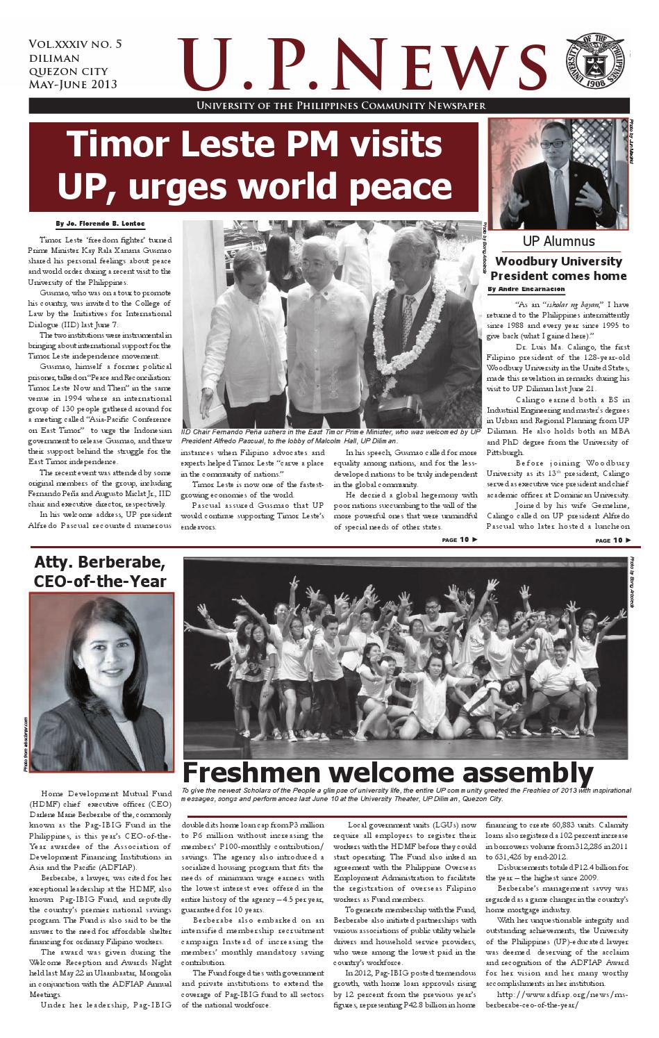 UP News May-June 2013 by University of the Philippines - Issuu