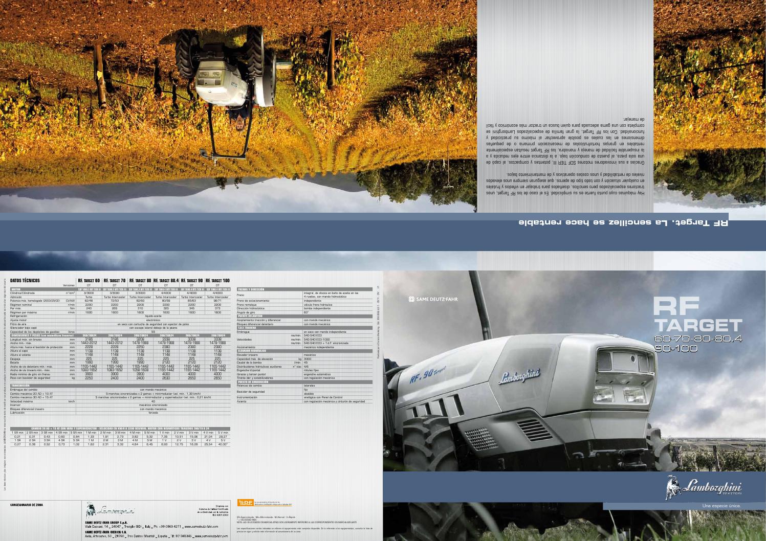 Rf target brochure es by Lamborghini Trattori - Issuu