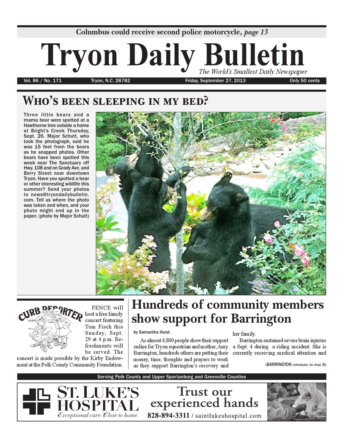 20130927full by Tryon Daily Bulletin - Issuu