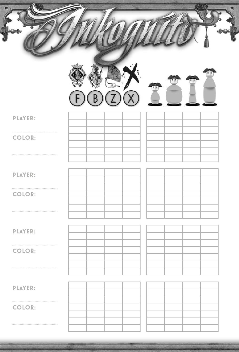 Inkognito (English Notepad/Clue Sheet) by Ares Games Srl - Issuu