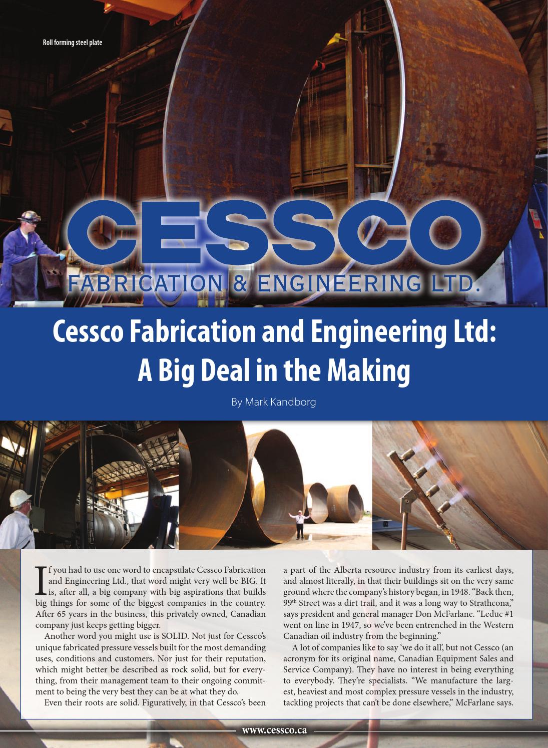 Cessco Fabrication & Engineering Ltd. by Business in Edmonton Magazine ...
