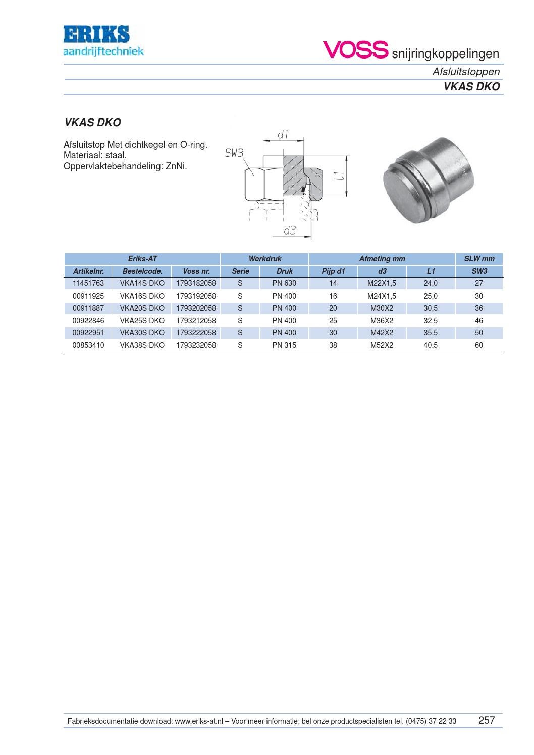 Voss snijringkoppelingen by ERIKS Nederland - Issuu