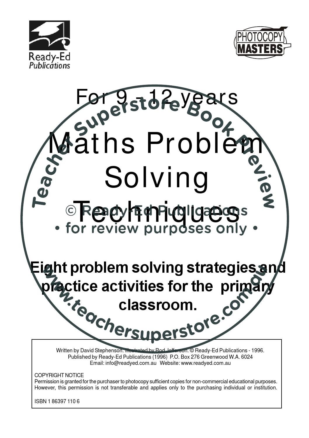 Maths Problem Solving Techniques by Teacher Superstore - Issuu