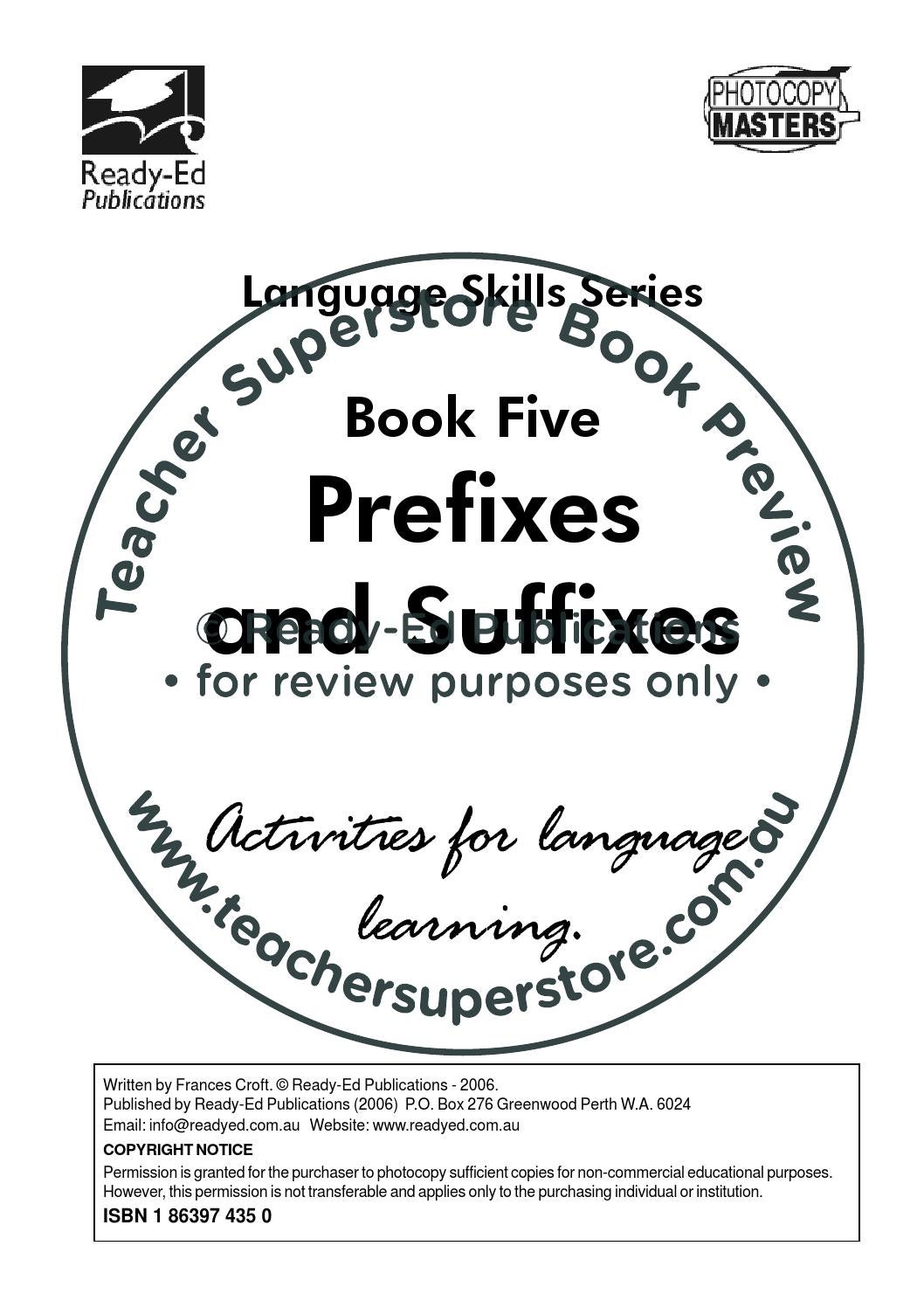 Language Skills: Book 5 - Prefixes & Suffixes by Teacher Superstore - Issuu