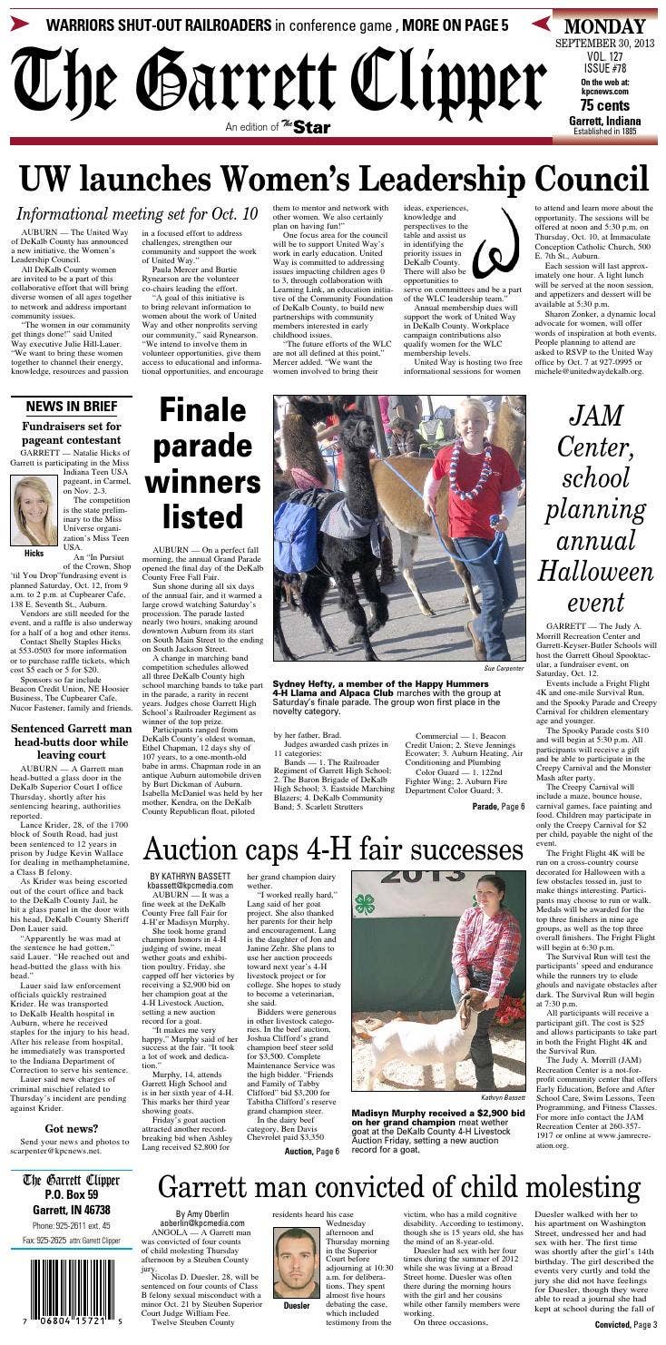 The Garrett Clipper - September 30, 2013 by KPC Media Group - Issuu
