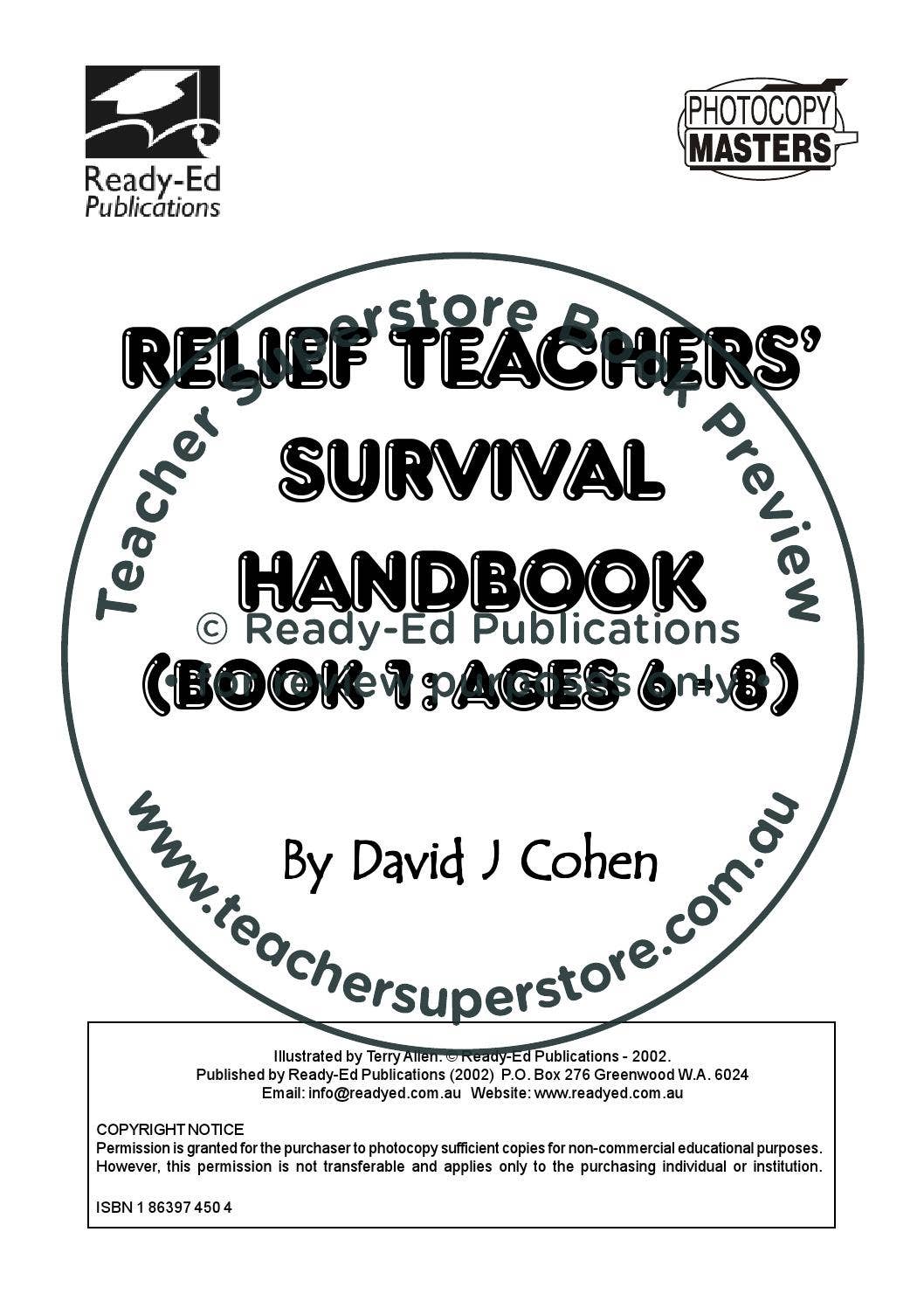 Relief Teachers' Survival Handbook Series: Book 1 - Ages 6-8 by Teacher ...