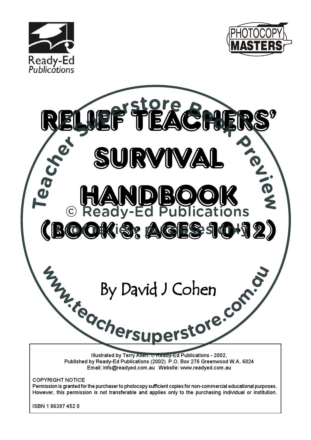 Relief Teachers' Survival Handbook Series: Book 3 - Ages 10-12 by ...