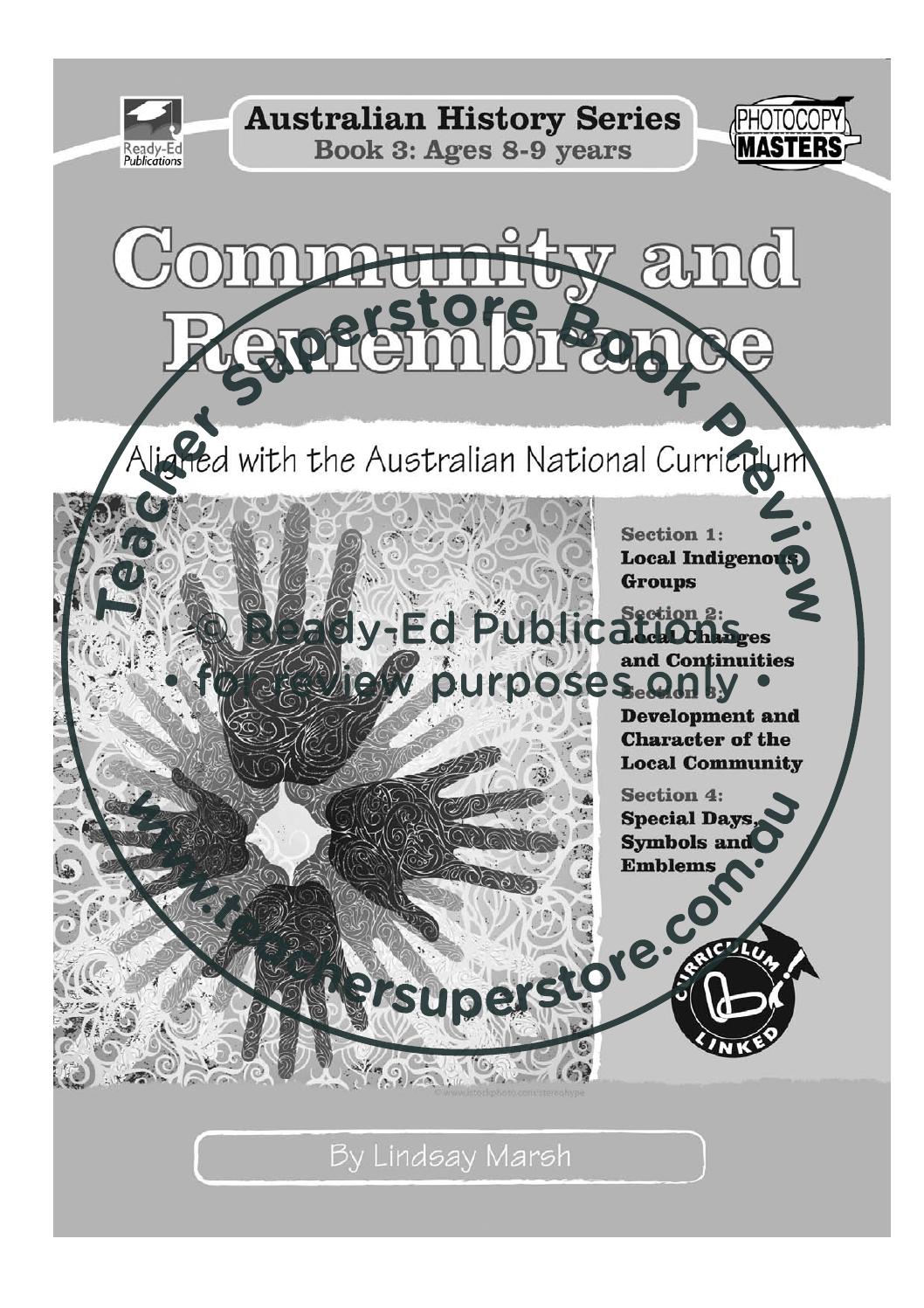Australian History Series: Book 3 - Community Remembrance by Teacher ...