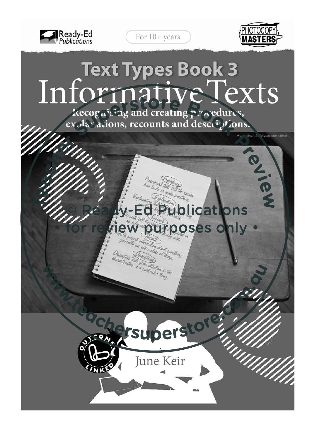 Text Types: Book 3 - Informative Texts by Teacher Superstore - Issuu