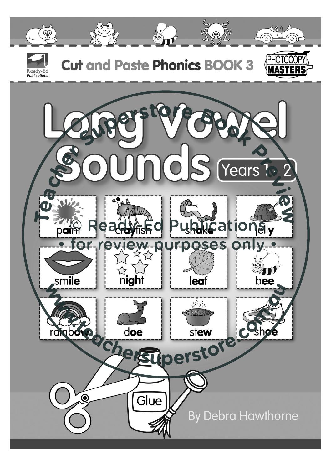 Cut And Paste Phonics: Book 3 - Long Vowel Sounds by Teacher Superstore ...