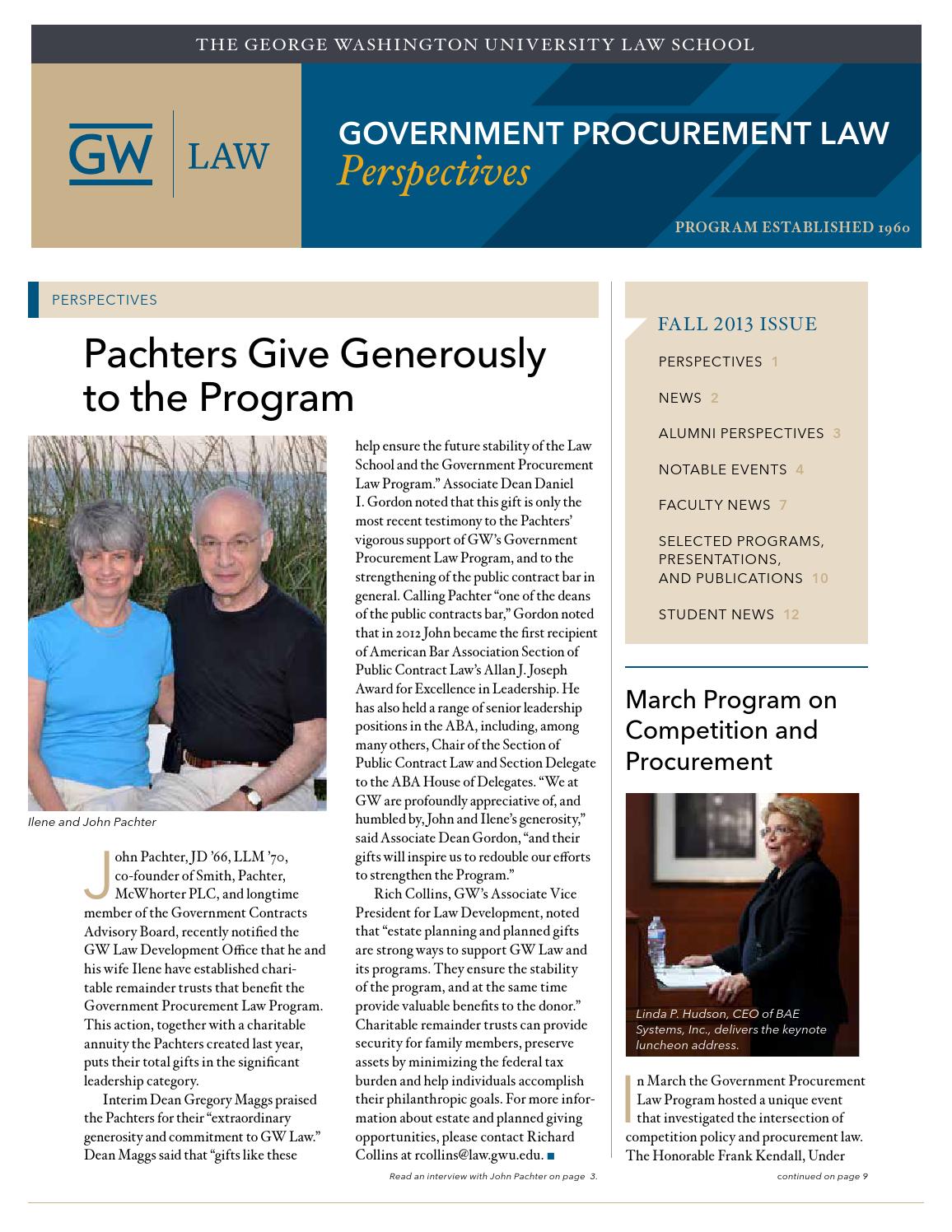 Government Procurement Fall 2013 Newsletter by The George Washington ...