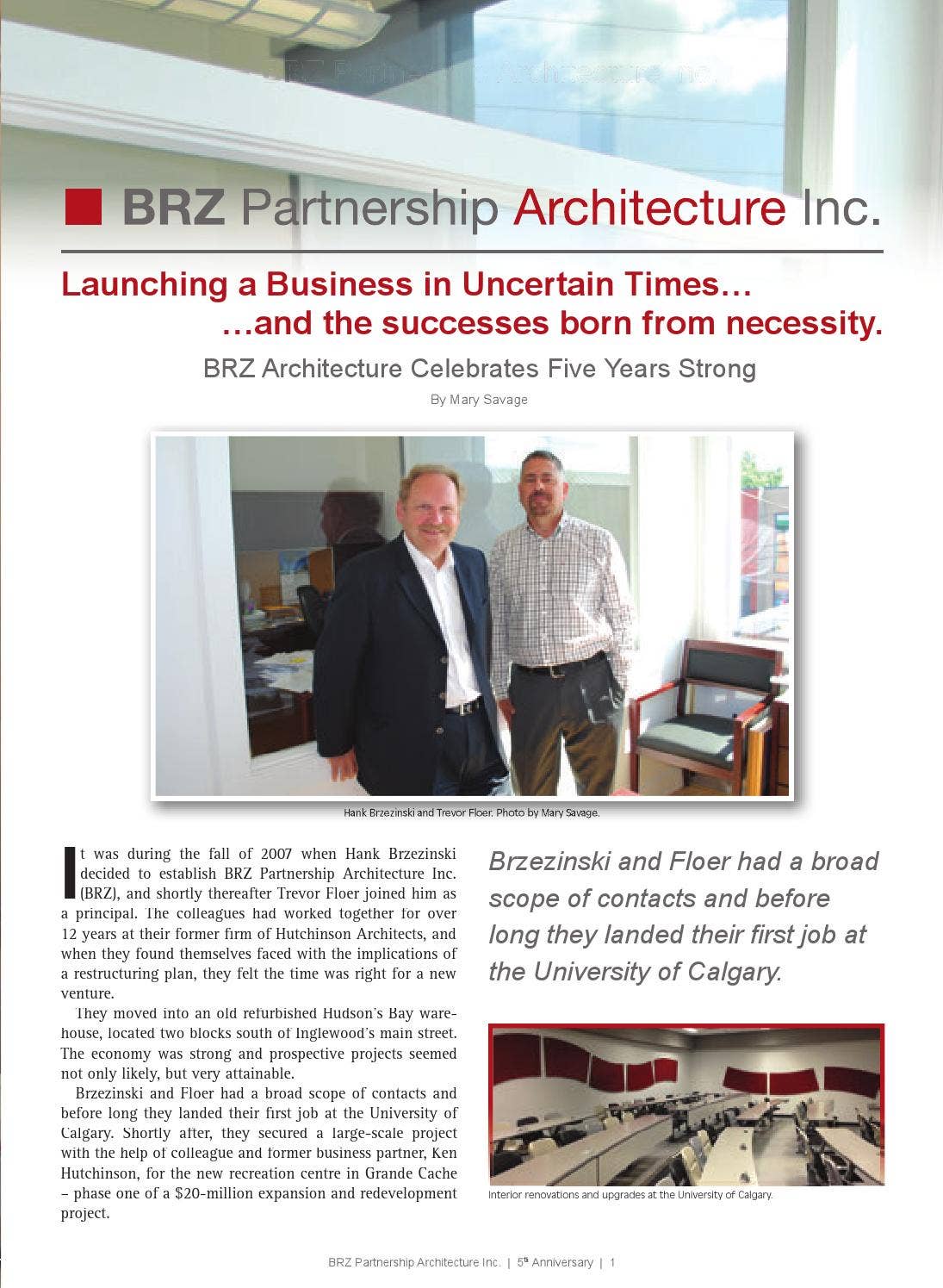 BRZ Partnership Architecture Inc. by Business in Calgary - Issuu