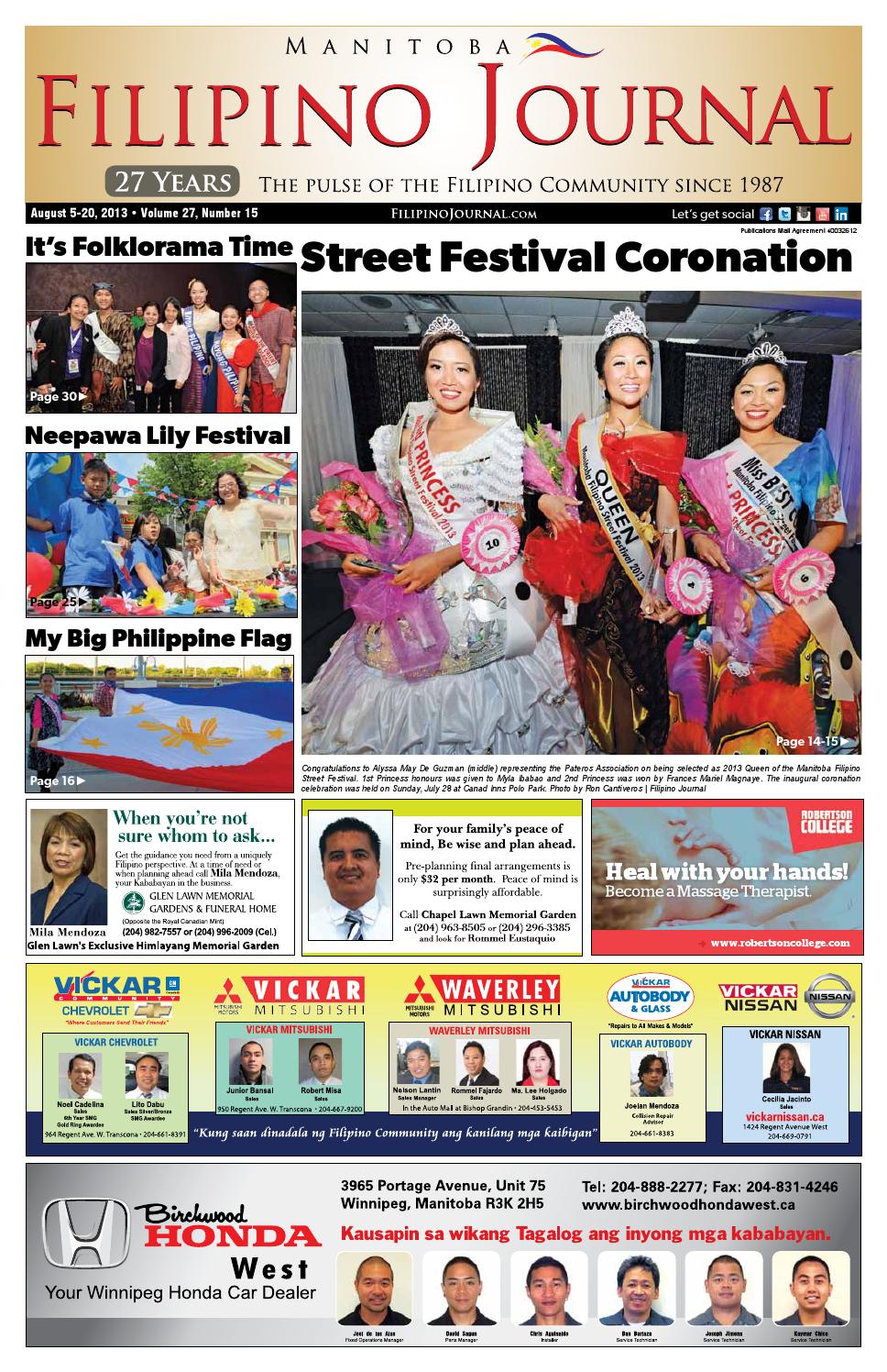 Filipino Journal Manitoba Edition Aug5-20,2013 by Filipino Journal - Issuu