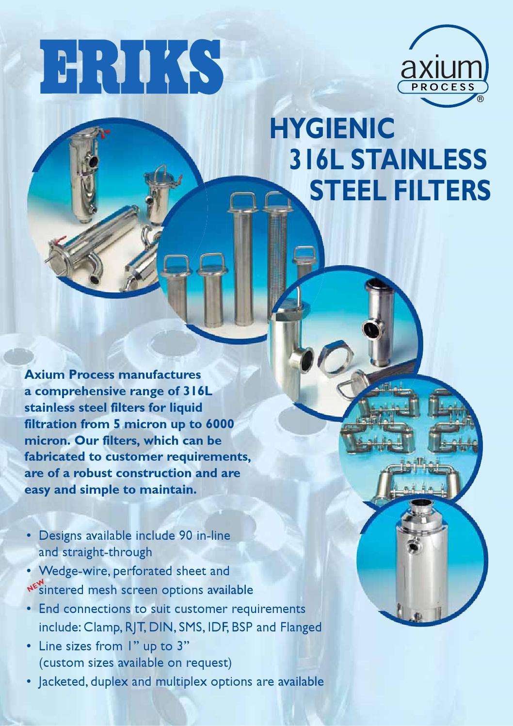 Eriks hygienic 316l stainless steel filters axium process by ERIKS ...