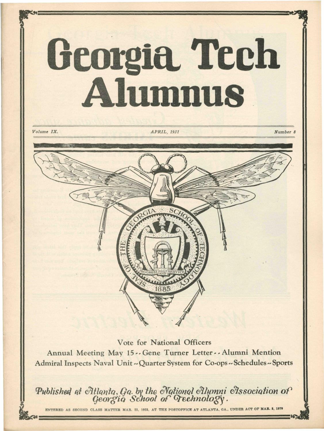 Georgia Tech Alumni Magazine Vol. 09, No. 08 1931 by Georgia Tech ...