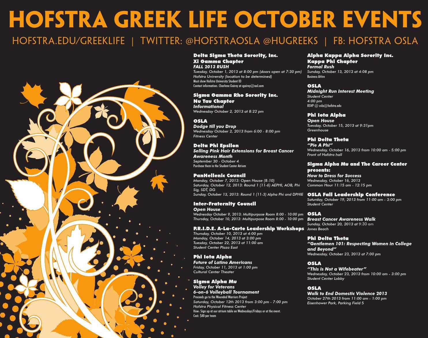 Hofstra Greek Life October Events by Hofstra University - Issuu