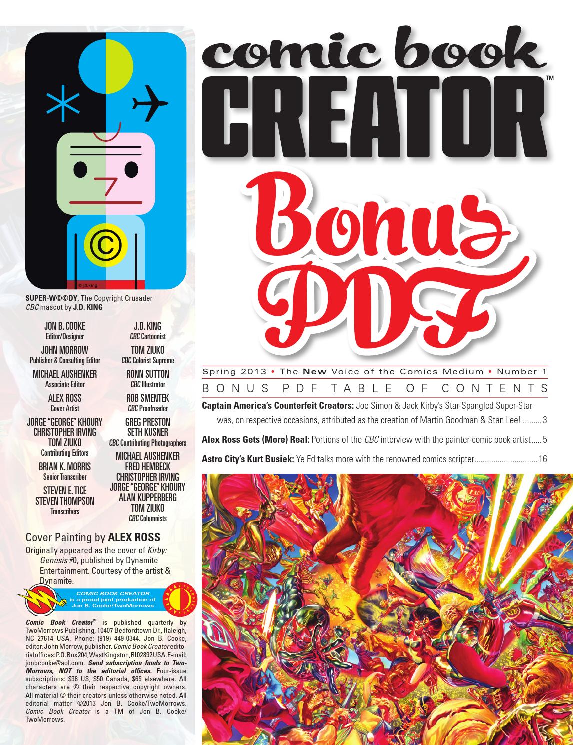 Comic Book Creator #1 Bonus Preview by TwoMorrows Publishing - Issuu