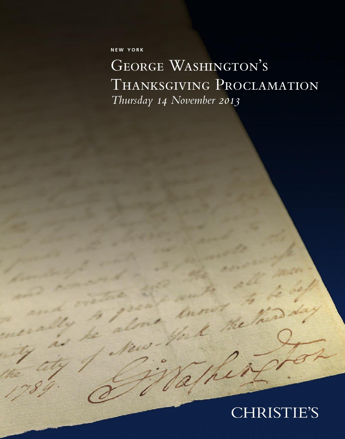 Washington's First Thanksgiving Proclamation by Seth Kaller - Issuu