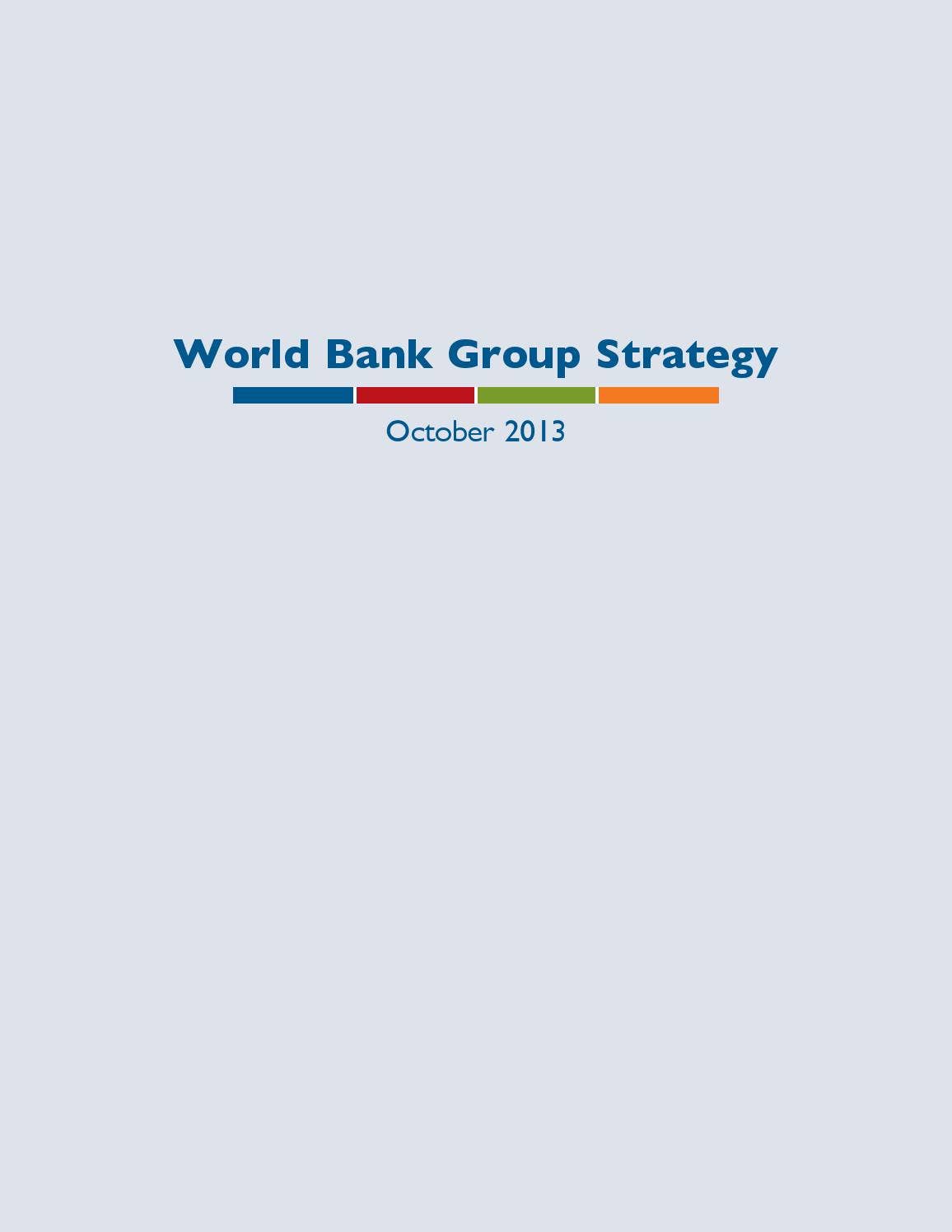 World bank group strategy by World Bank Group Publications - Issuu
