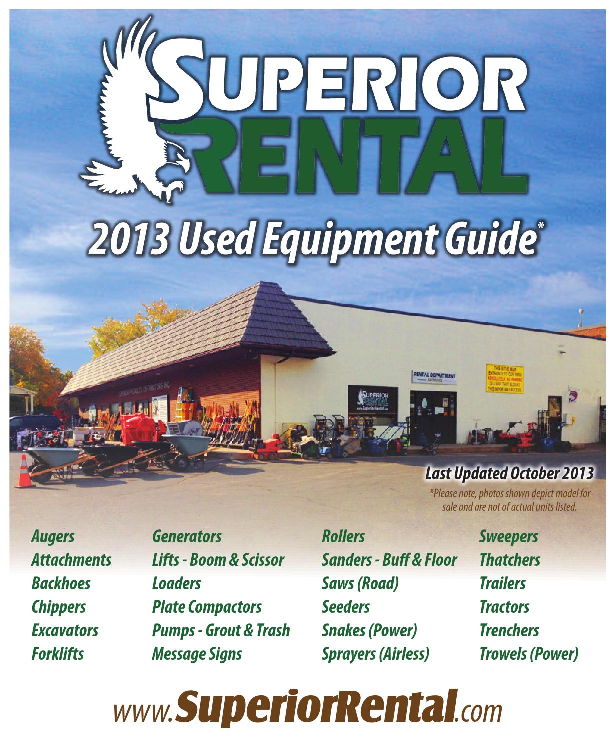 Superior Rental Used Equipment Booklet by Superior Rental - Issuu