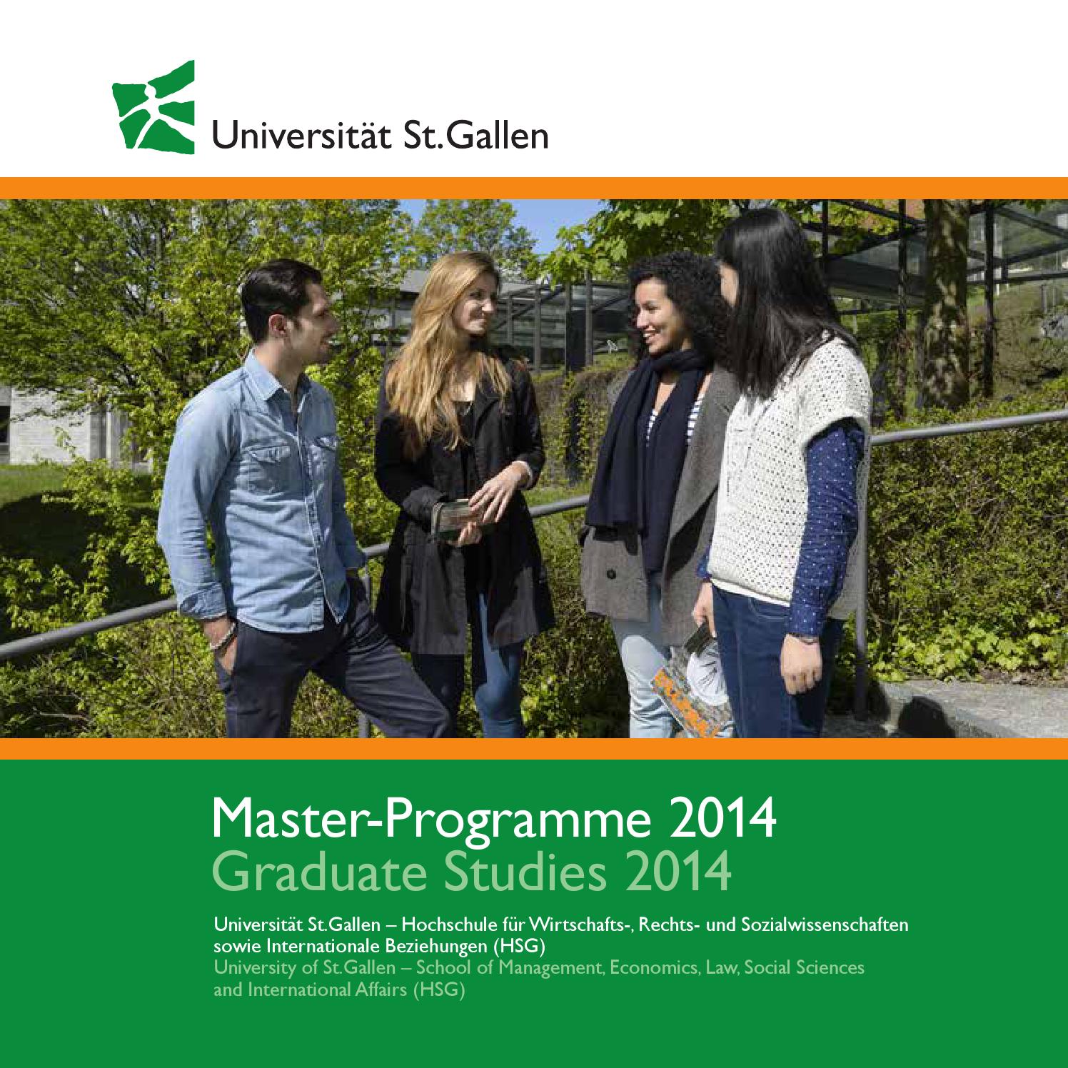 Master Programme / Graduate Studies by Universität St.Gallen - Issuu