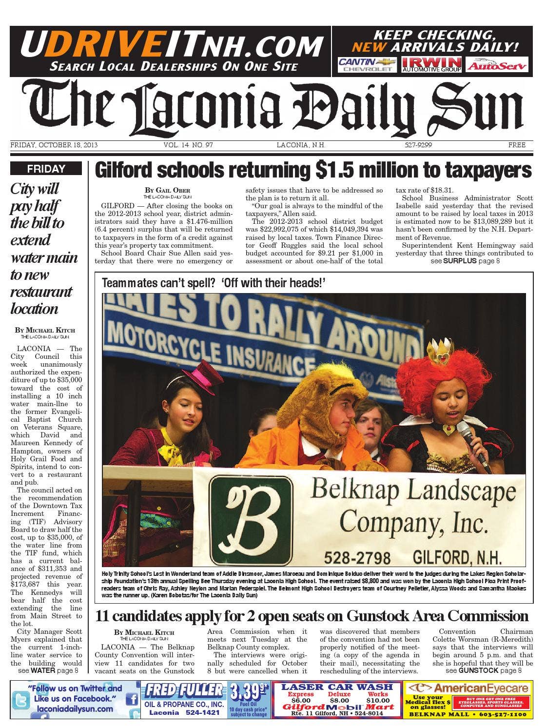 The laconia daily sun, october 18, 2013 by Daily Sun - Issuu