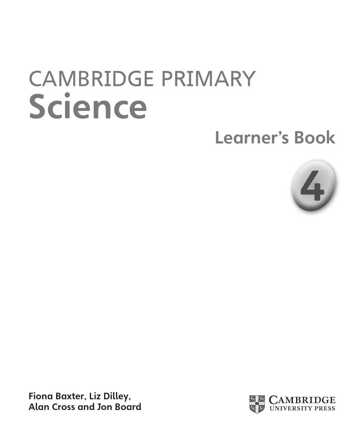 Cambridge Primary Science Learner's Book Stage 4 by Cambridge ...